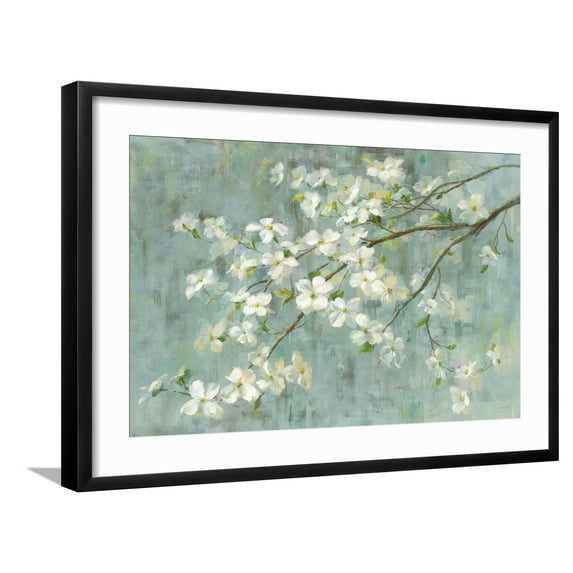 Art.com Dogwood in Spring on Blue Art Print by Danhui Nai, Black Frame ...