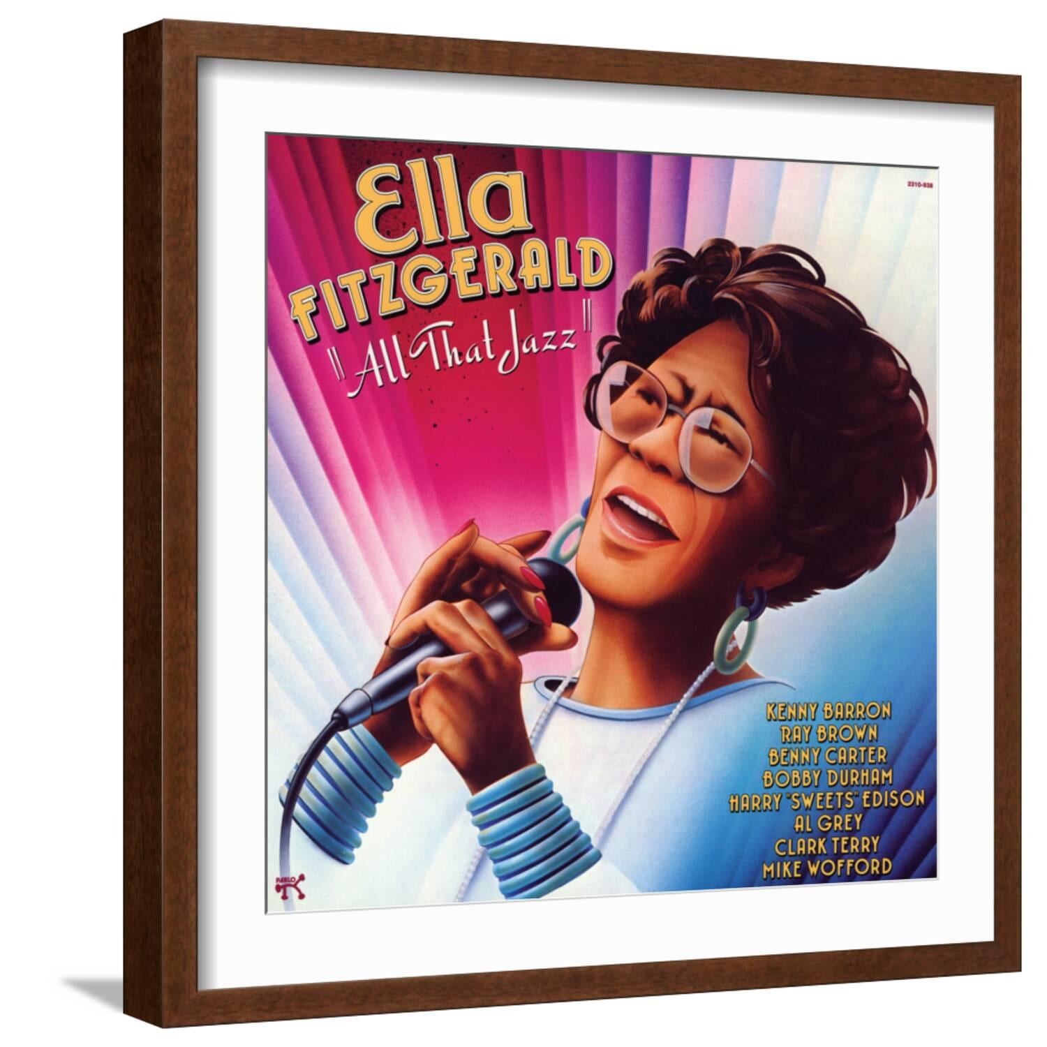 Art.com Ella Fitzgerald - All That Jazz Art Print, Brown Frame Wall Art ...