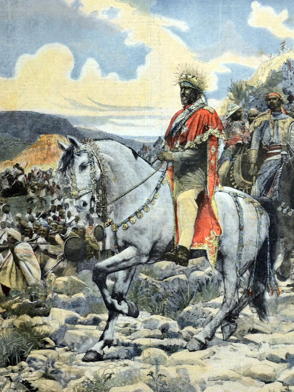 Art.com Emperor Negus Menelik II of Ethiopia at Battle of Adwa 1896 ...