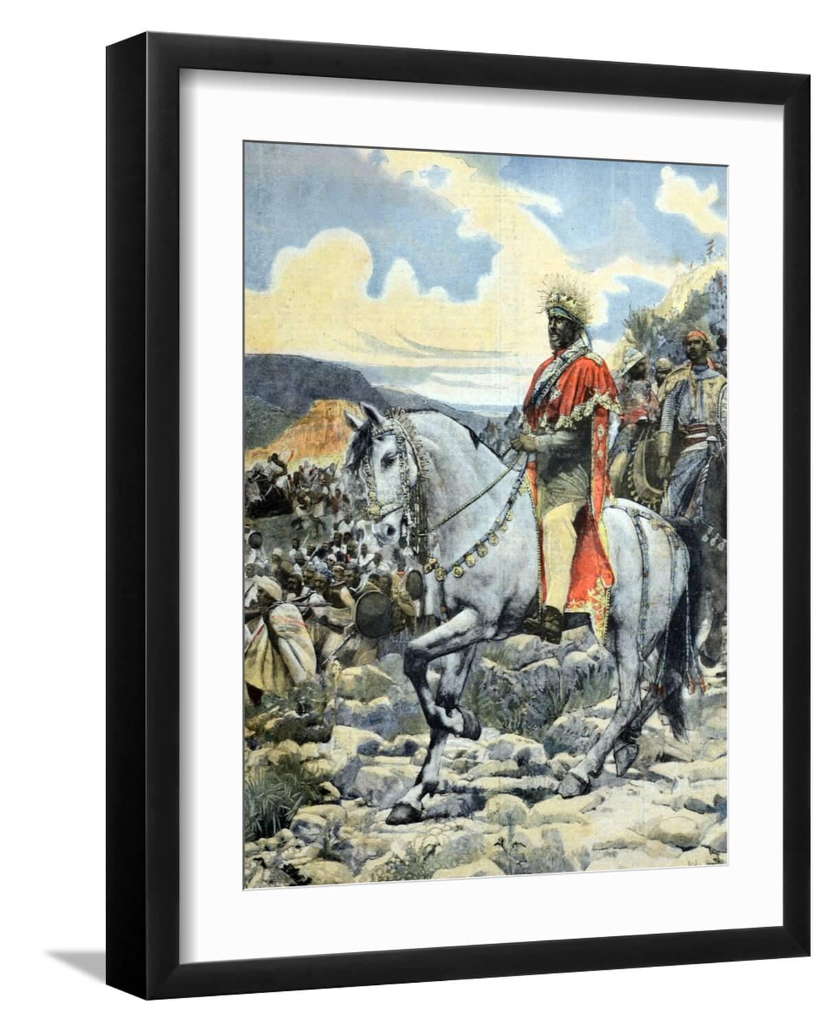 Art.com Emperor Negus Menelik II of Ethiopia at Battle of Adwa 1896 ...