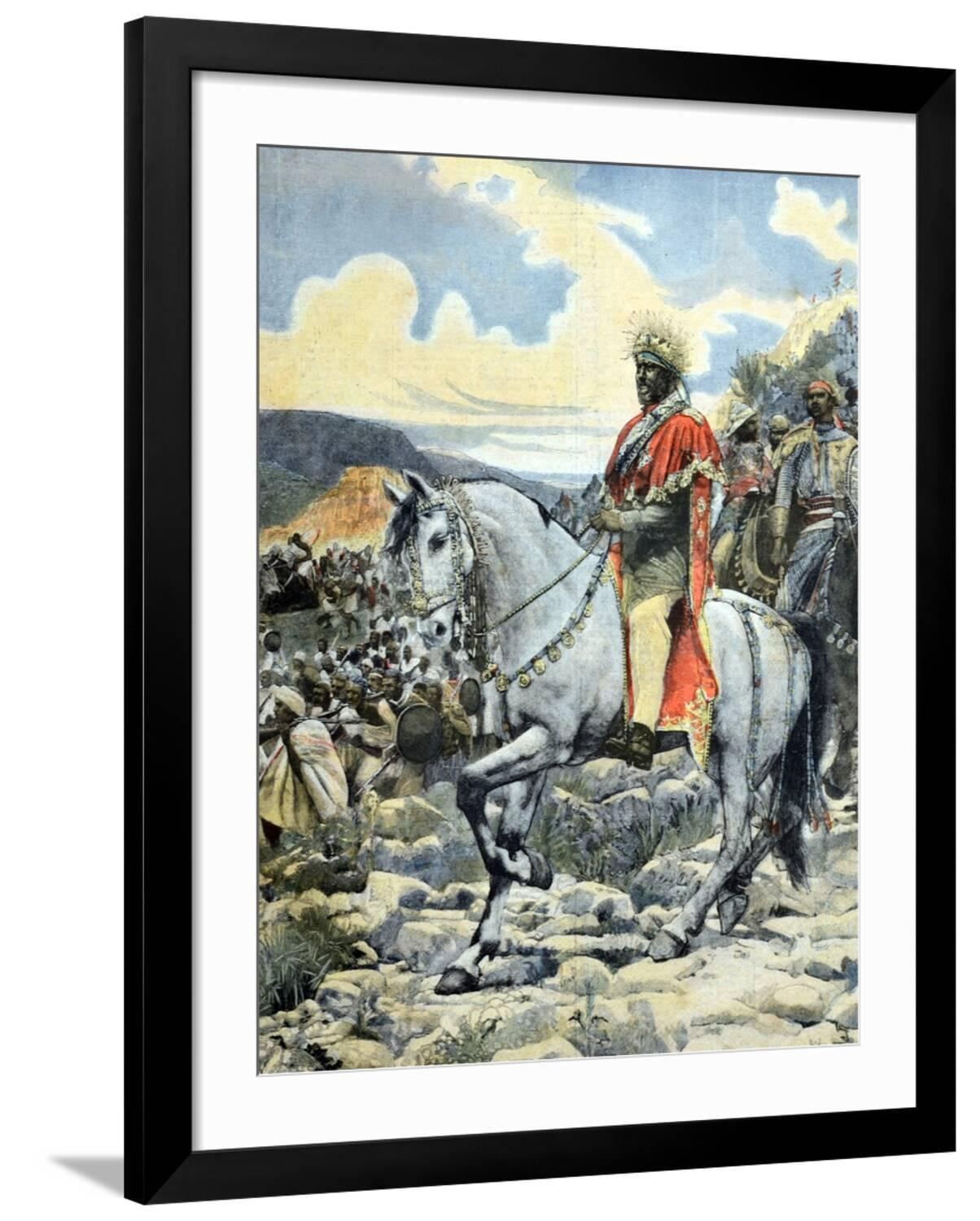 Art.com Emperor Negus Menelik II of Ethiopia at Battle of Adwa 1896 ...