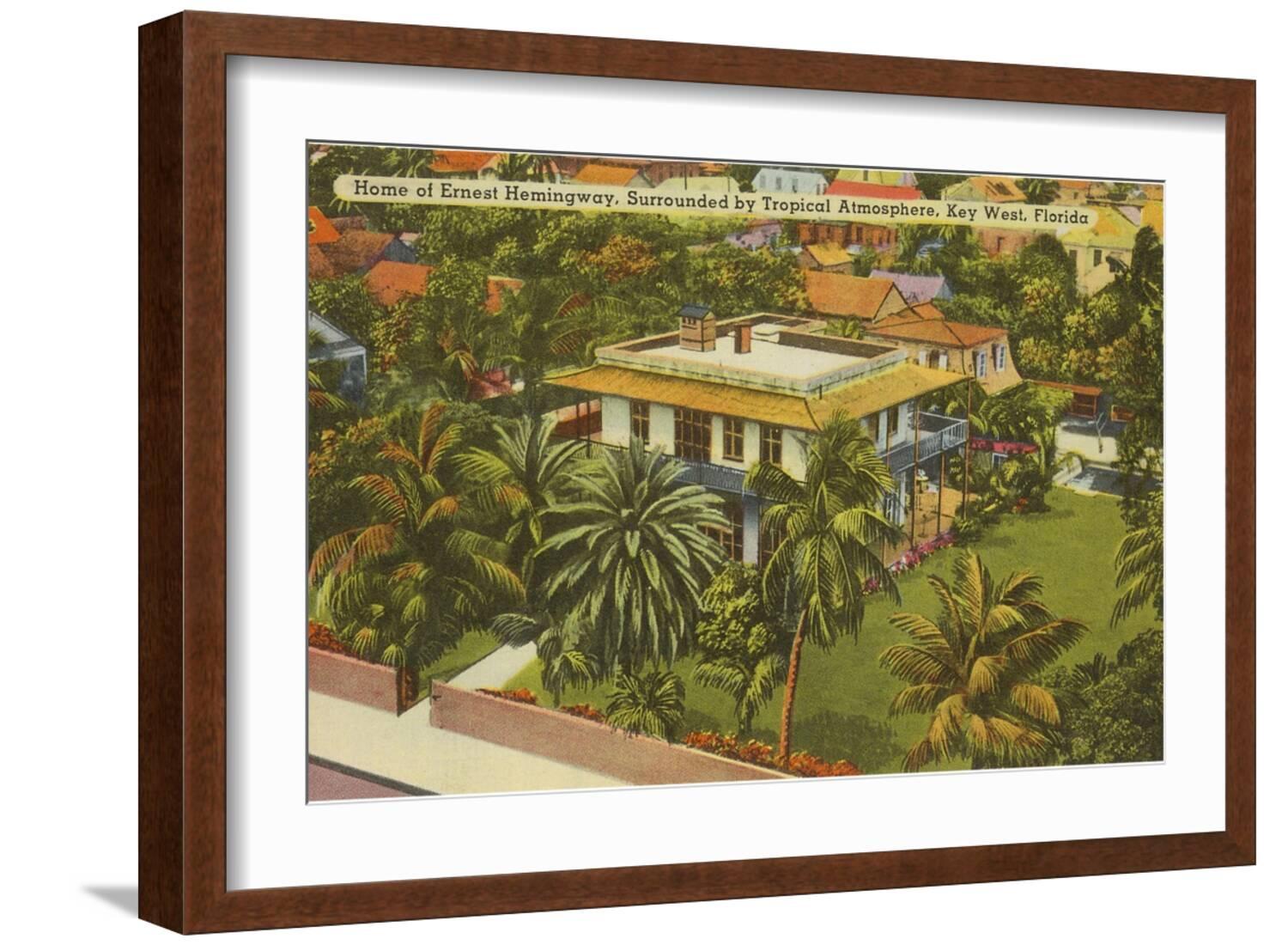 Art.com Ernest Hemingway Home, Key West, Florida Art Print, Brown Frame ...