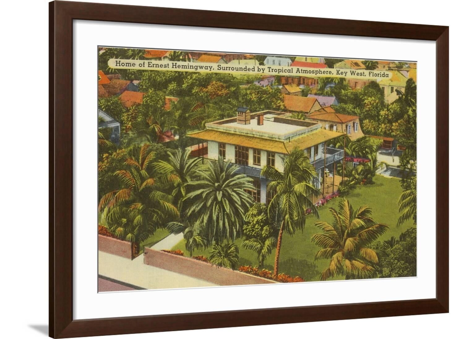 Art.com Ernest Hemingway Home, Key West, Florida Art Print, Brown Frame ...