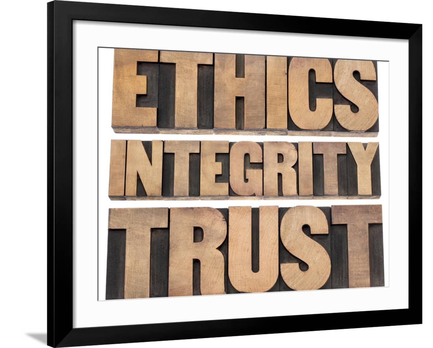 Art.com Ethics, Integrity, Trust Word Art Print by PixelsAway, Black ...