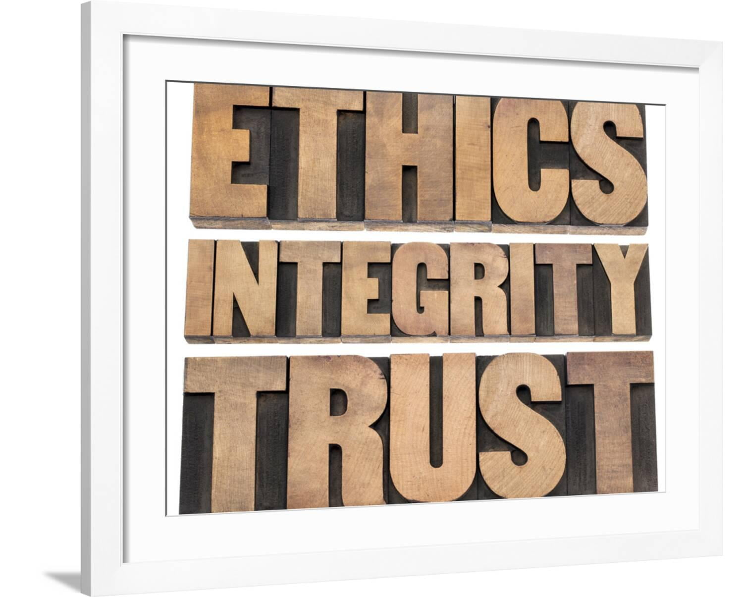 Art.com Ethics, Integrity, Trust Word Art Print by PixelsAway, White ...