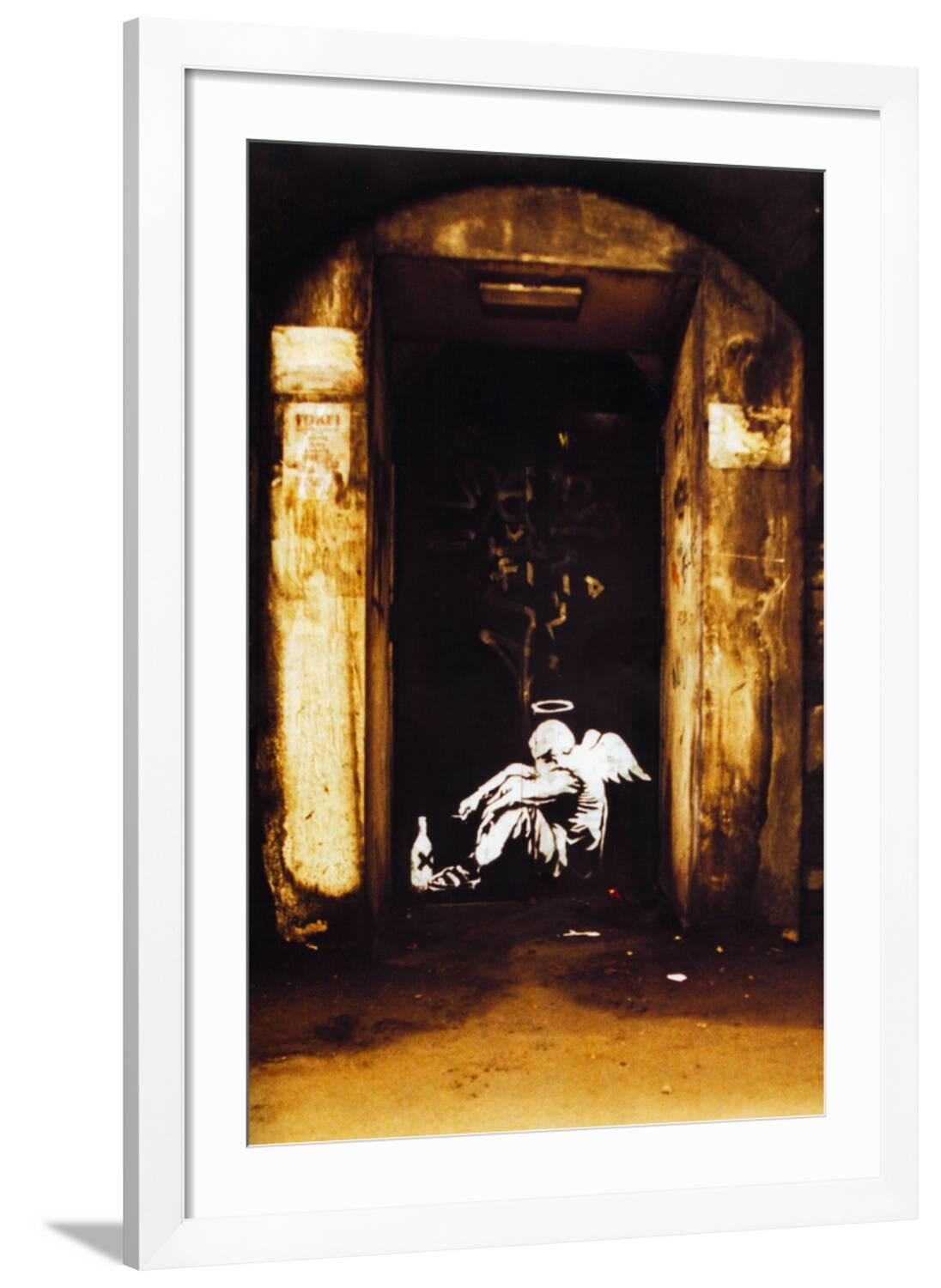 Art.com Fallen Angel Smoking Drinking Art Print, White Frame Wall Art ...