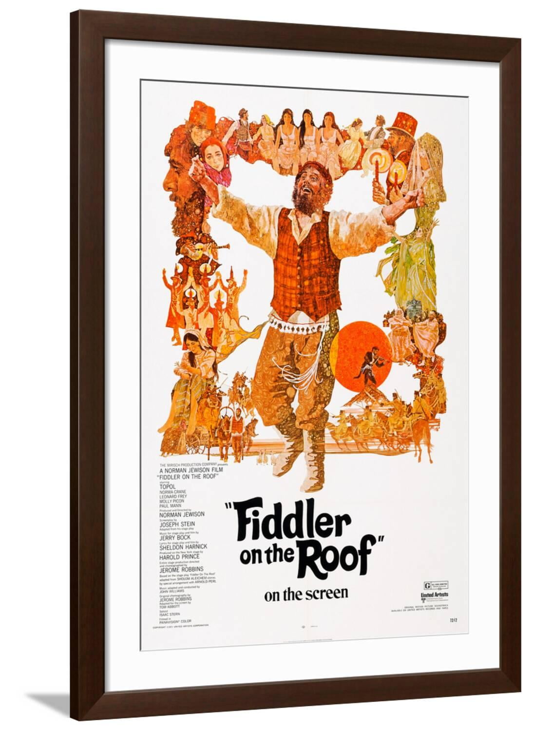 Art.com Fiddler on the Roof Art Print, Brown Frame Wall Art, 32" x 44 ...