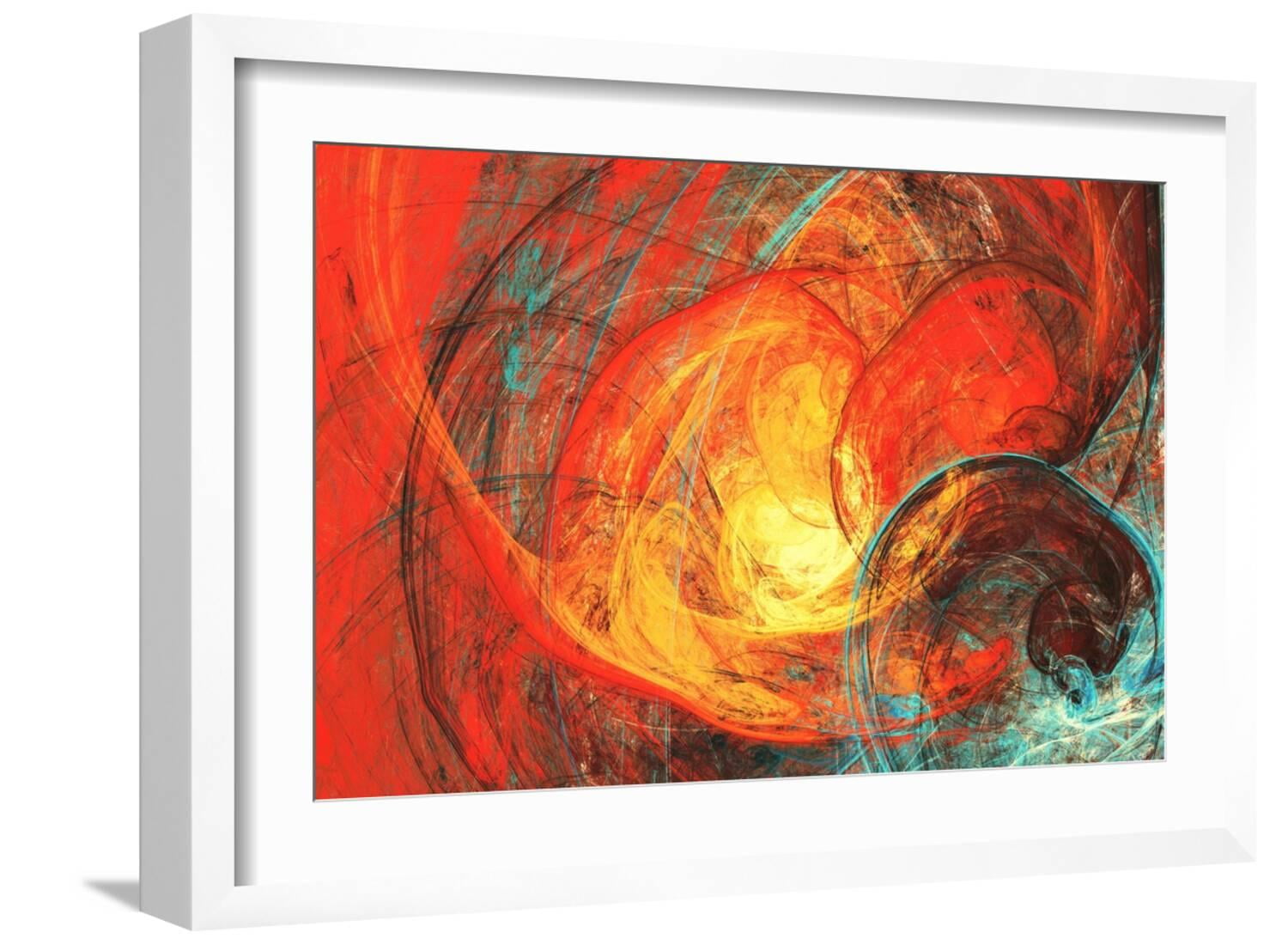 Art.com Flaming Sun. Abstract Painting Texture in Summer Color. Modern ...