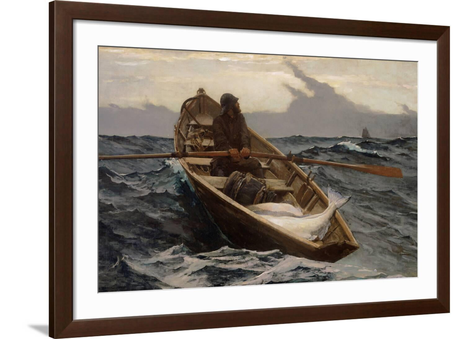 Art.com Fog Warning, 1885 Giclee Print by Winslow Homer, Brown Frame ...