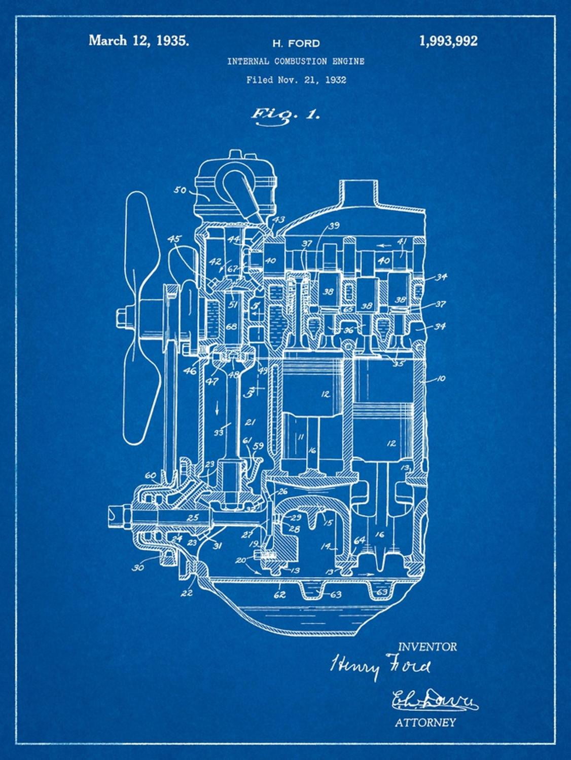 Art.com Ford Internal Combustion Engine Patent Art Print by Cole ...