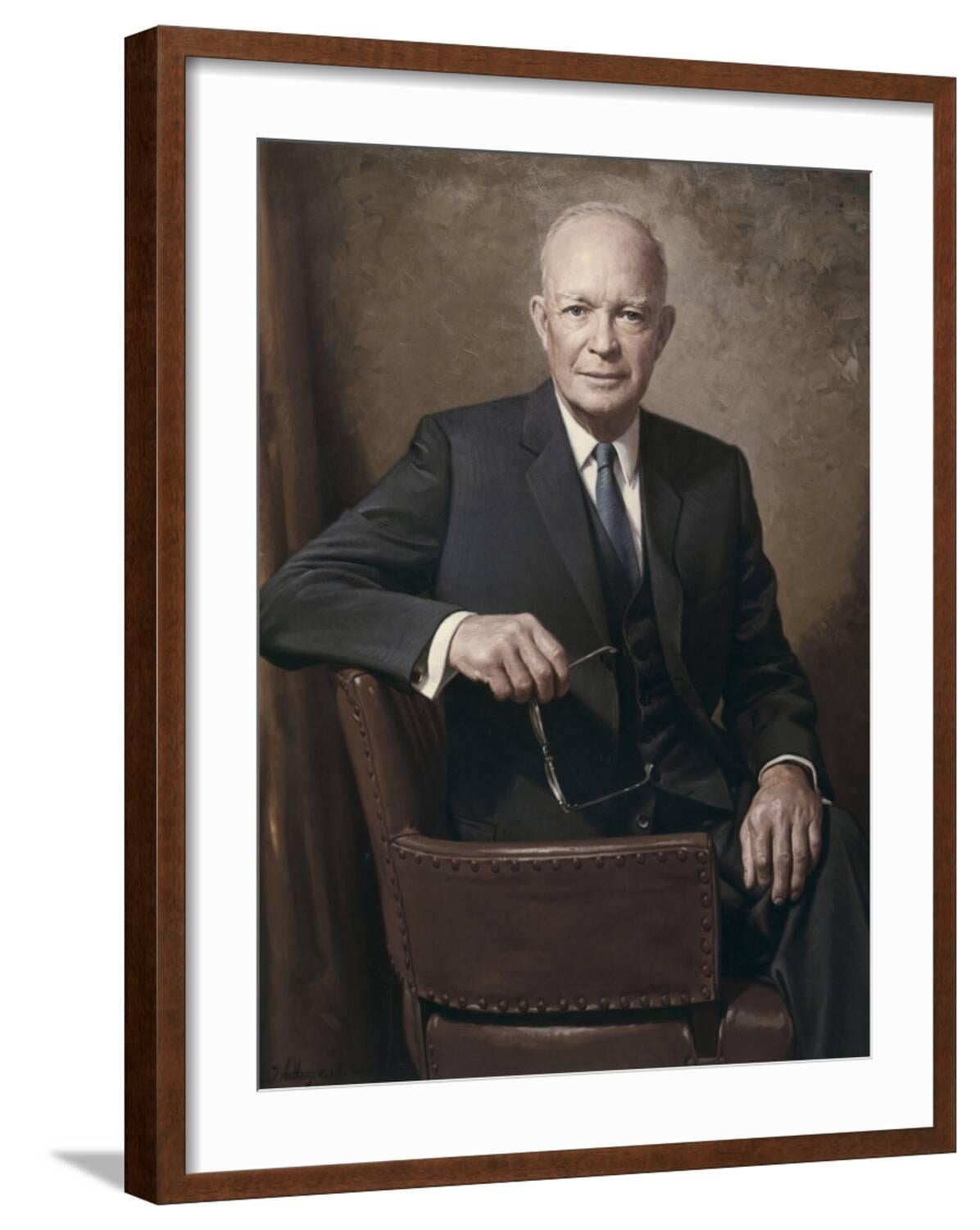 Art.com Former President Dwight Eisenhower Photo, Brown Frame Wall Art ...