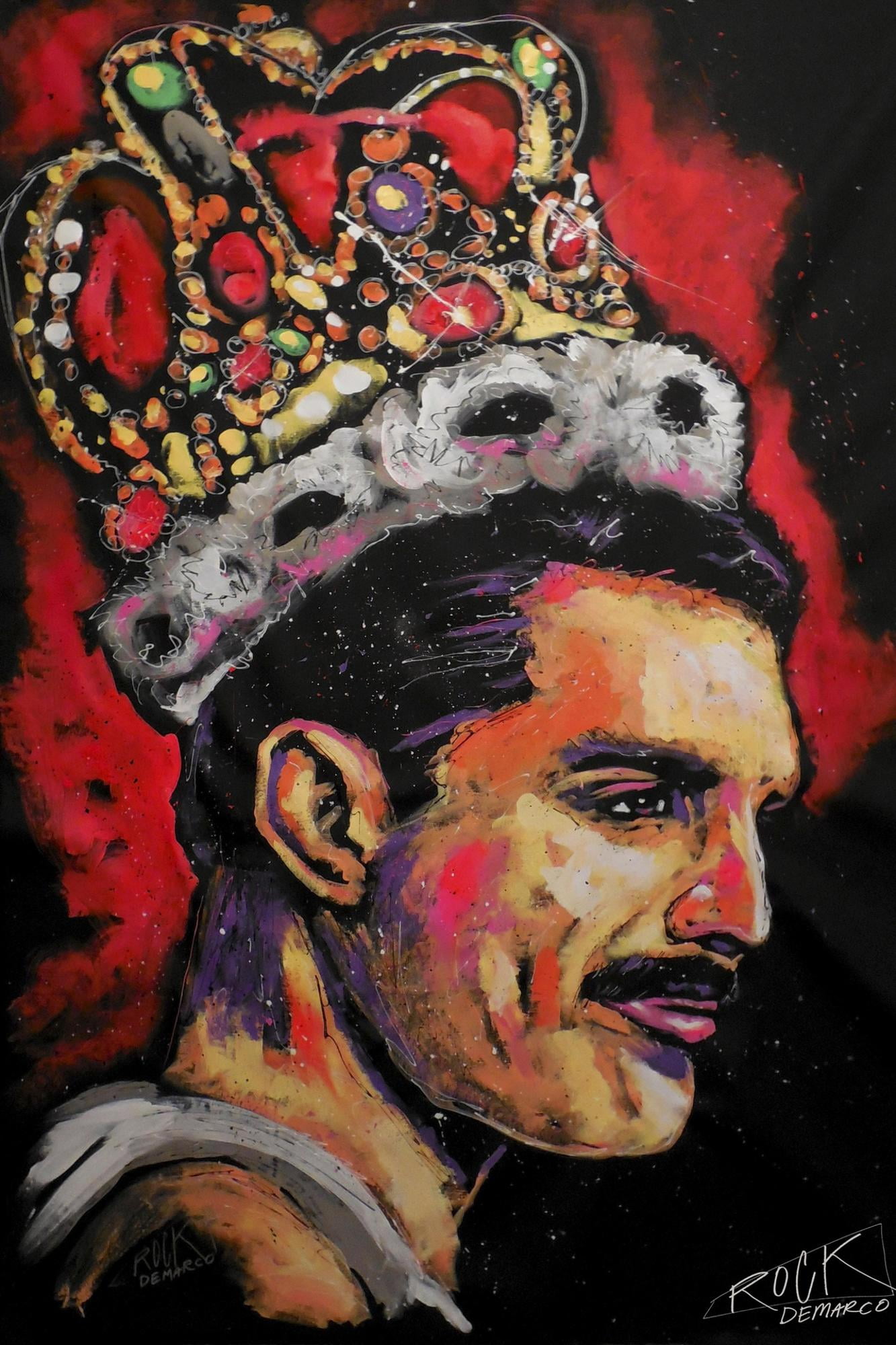 Art.com Freddie Mercury Painting 002 Giclee Print by Rock Demarco, 24 ...