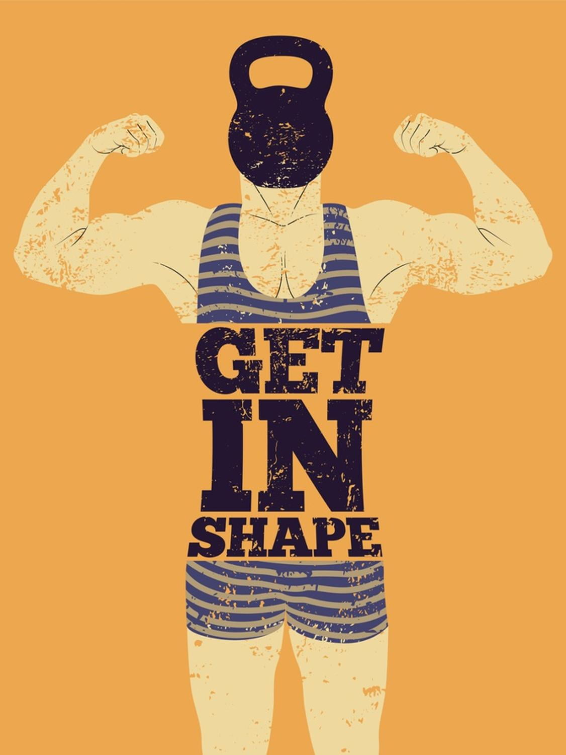 Art.com Get in Shape. Typographic Gym Phrase Vintage Grunge Poster ...
