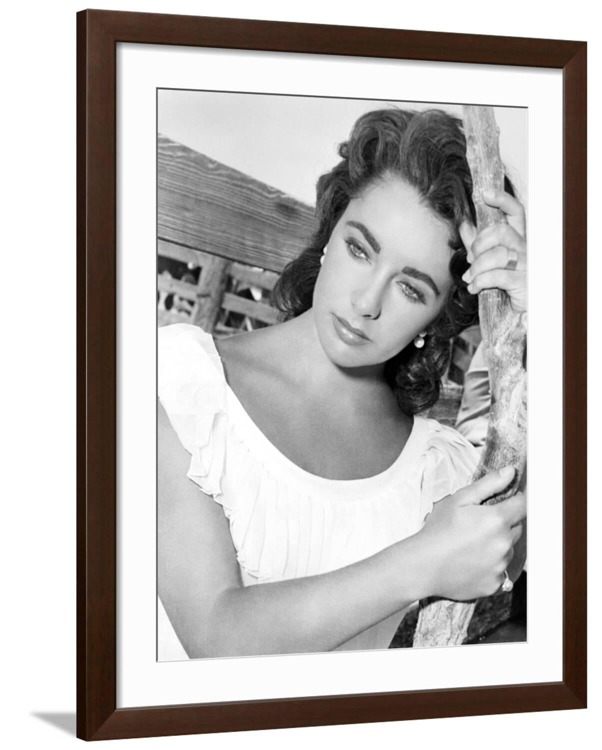 Art.com Giant, Elizabeth Taylor, 1956 Photo, Brown Frame Wall Art, 32 ...