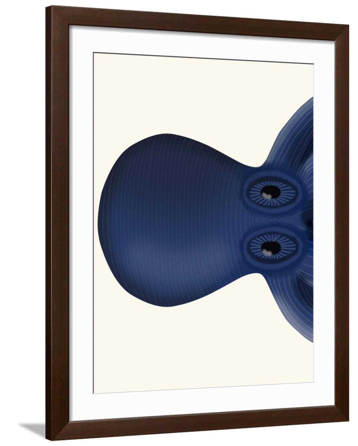 Art.com Giant Octopus Blue Triptych a Art Print by Fab Funky, Brown ...