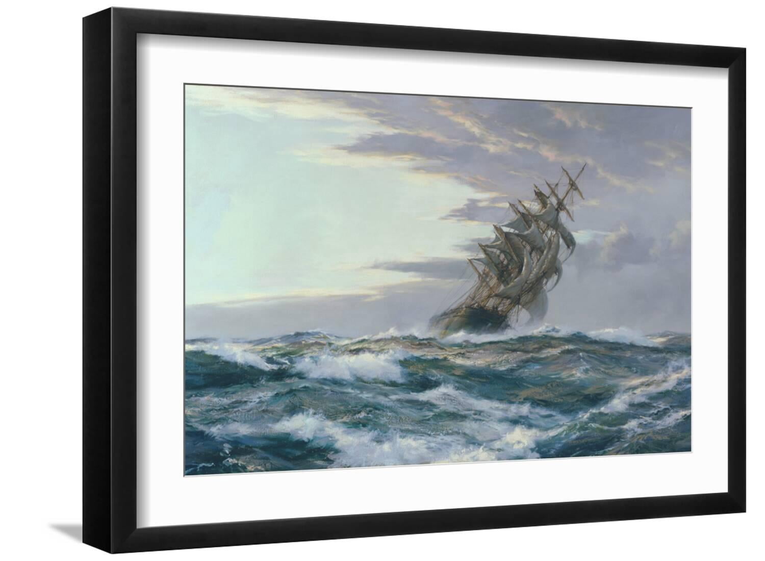 Art.com Glory of the Seas Art Print by Montague Dawson, Black Frame ...