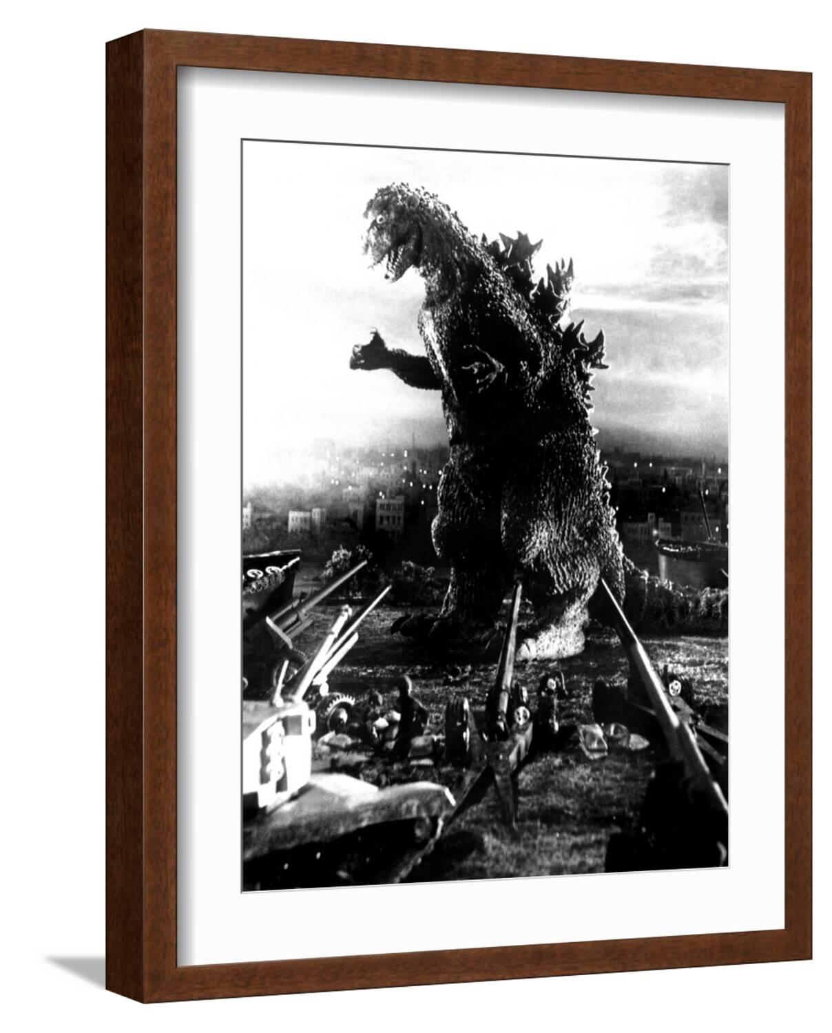 Art.com Godzilla, (AKA Gojira), Godzilla, 1954 Photo, Brown Frame Wall ...