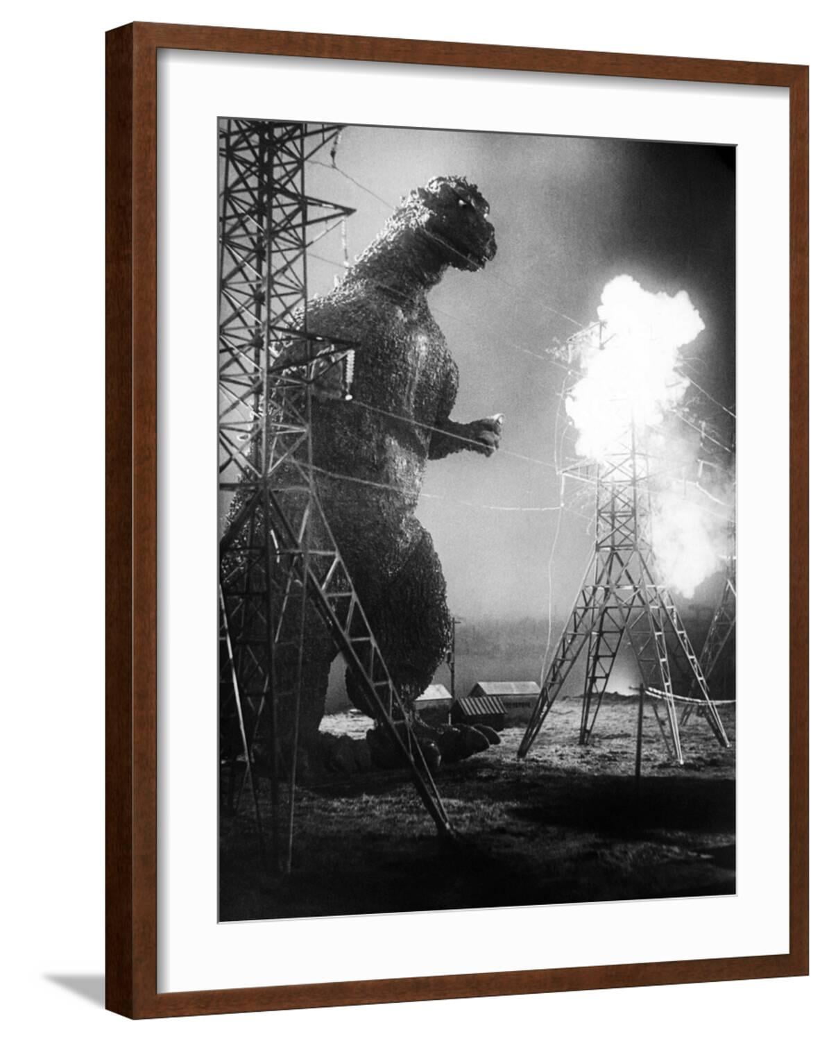 Art.com Godzilla, (AKA Gojira), Godzilla, 1954 Photo, Brown Frame Wall ...