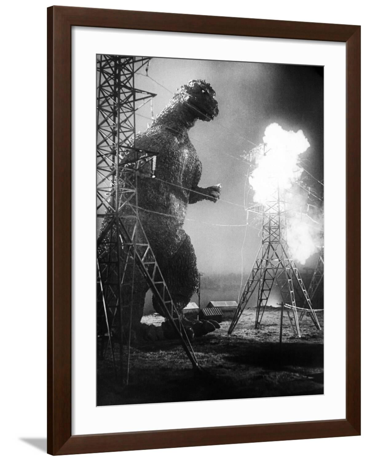 Art.com Godzilla, (AKA Gojira), Godzilla, 1954 Photo, Brown Frame Wall ...