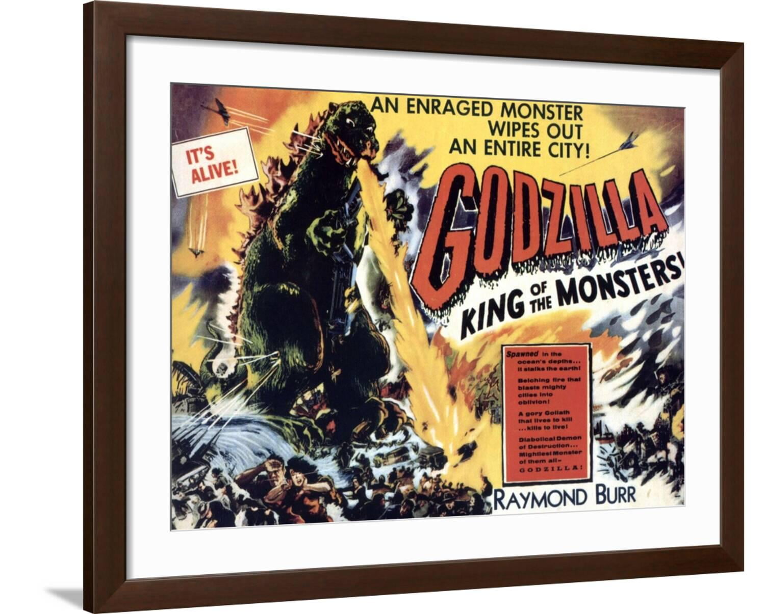 Art.com Godzilla, King of the Monsters, UK Movie Poster, 1956 Art Print ...