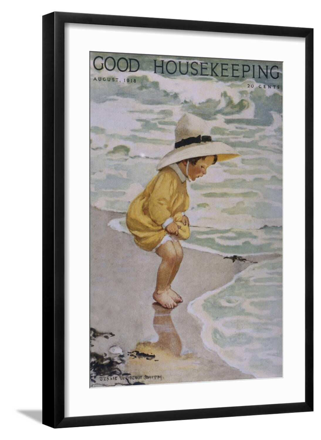 Art.com Good Housekeeping, August, 1918 Art Print, Black Frame Wall Art ...