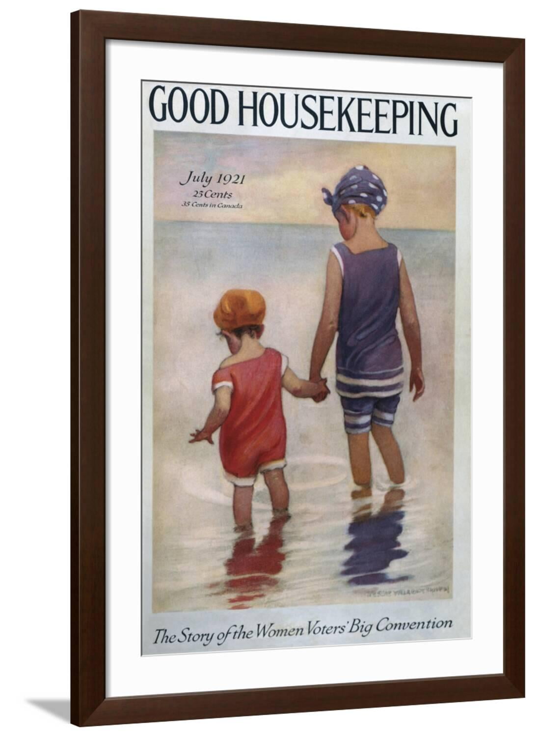 Art.com Good Housekeeping, July, 1921 Art Print, Brown Frame Wall Art ...