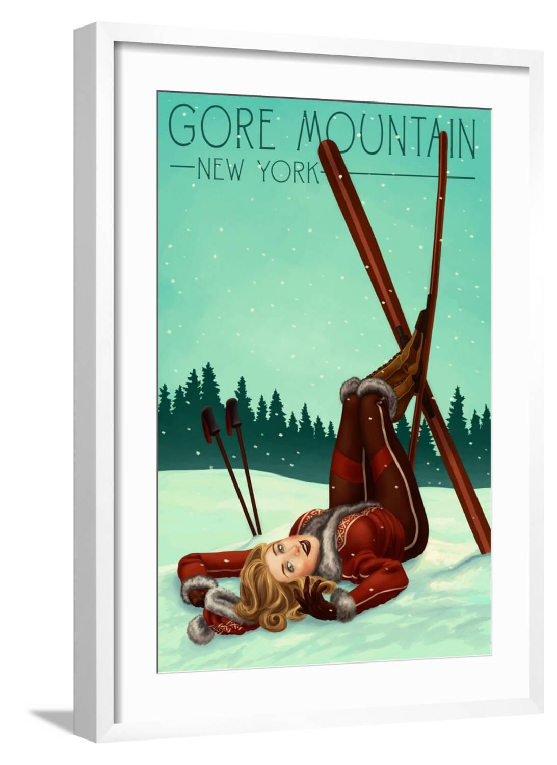 Art.com Gore Mountain, New York - Ski Pinup Art Print by Lantern Press ...