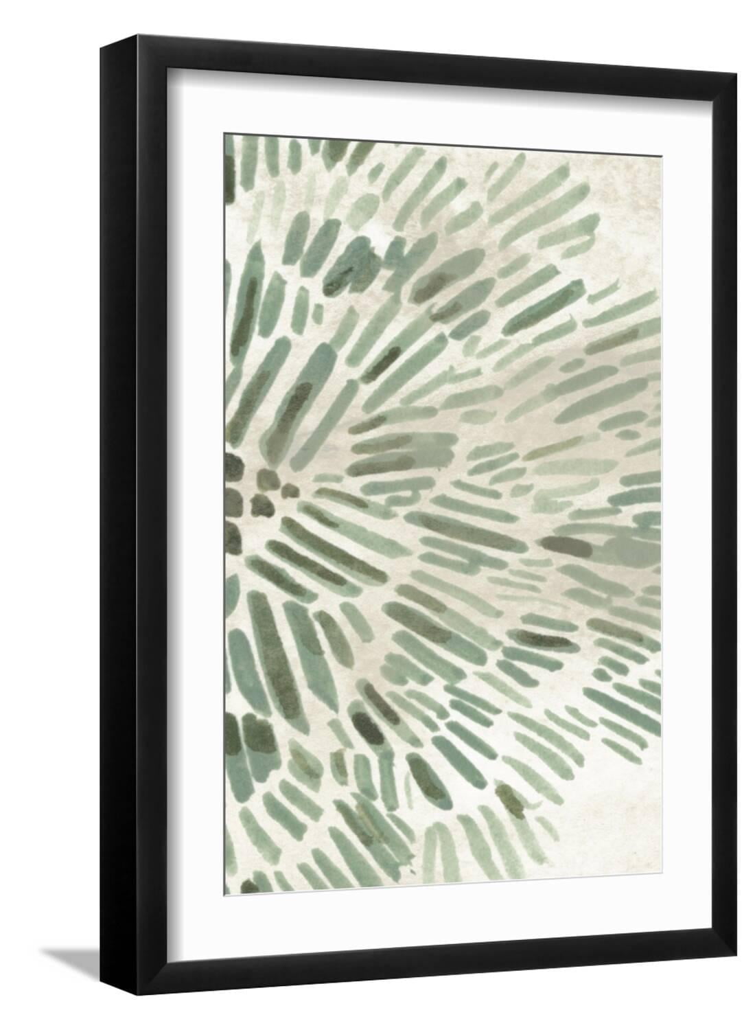 Art.com Green Flowerhead IV Art Print by June Vess, Black Frame Wall ...
