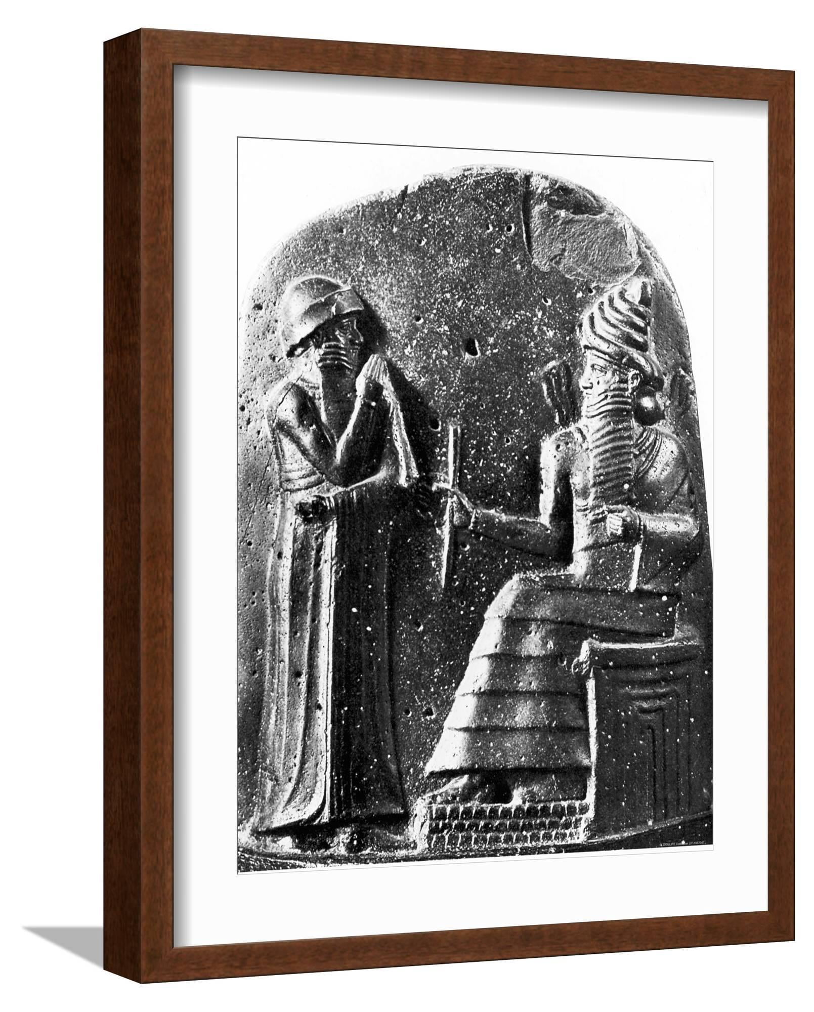 Art.com Hammurabi Receives the Code of Laws from God Shamash, from Bas ...