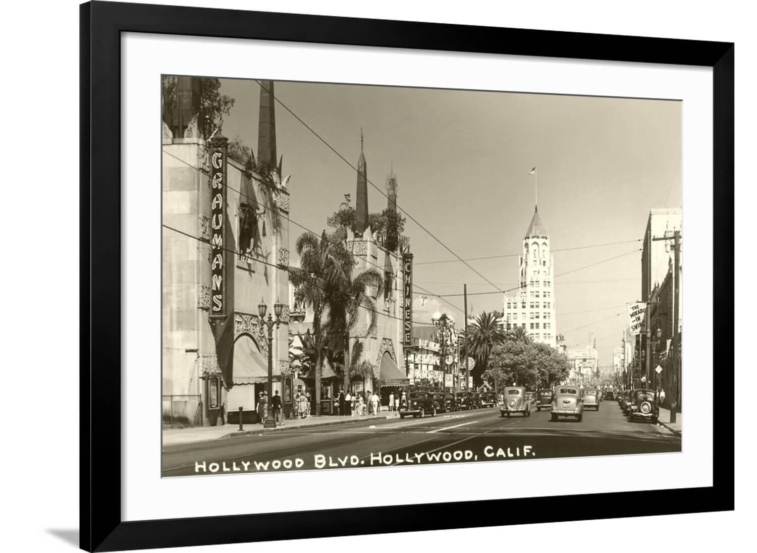 Art.com Hollywood Boulevard, Hollywood, California Art Print, Black ...