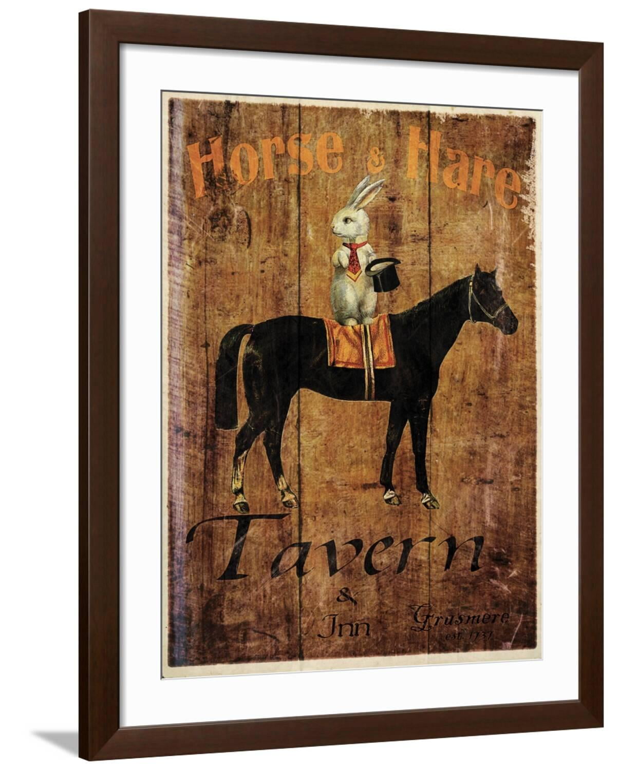 Art.com Horse & Hare Tavern Art Print by Jason Giacopelli, Brown Frame ...