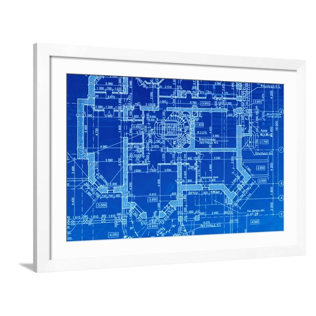 Art.com House Plan Blueprints Close Up Art Print by haveseen, White ...