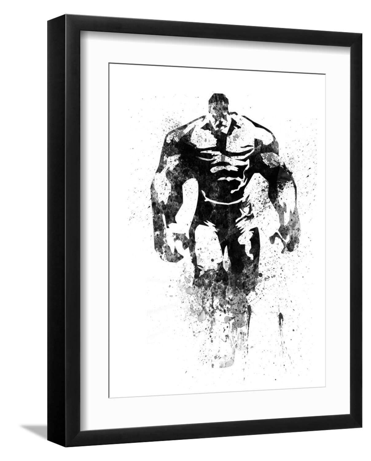 Art.com Hulk Watercolor Art Print by Jack Hunter, Black Frame Wall Art ...