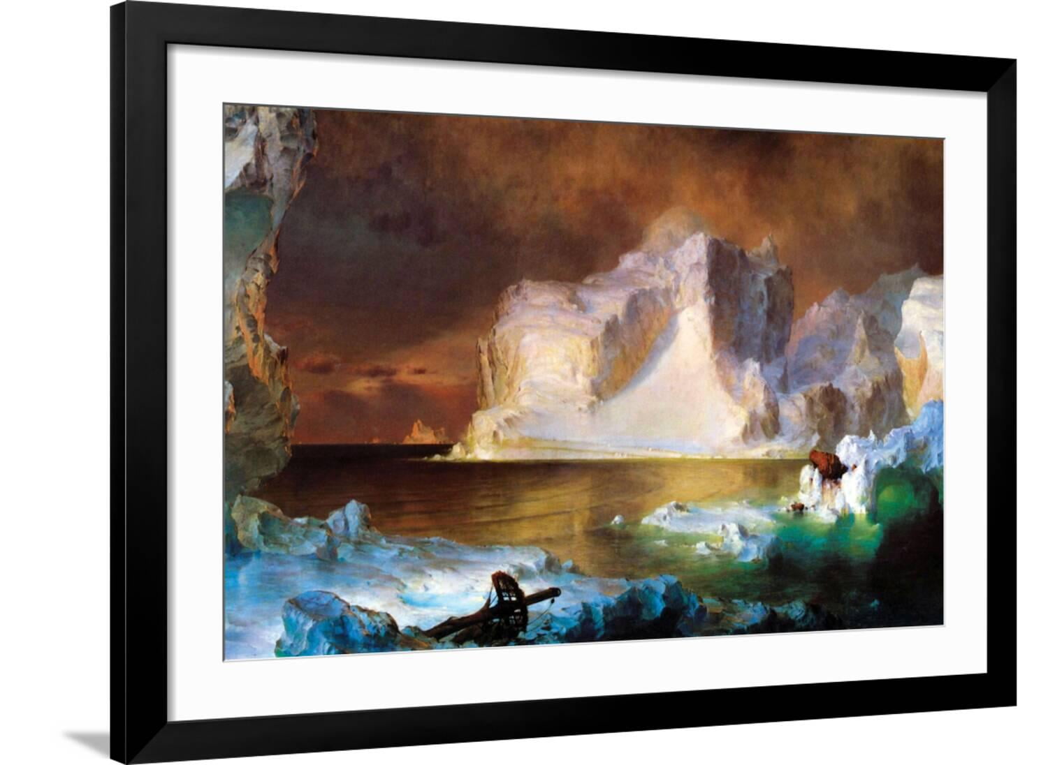 Art.com Iceberg Art Print by Frederic Edwin Church, Black Frame Wall ...