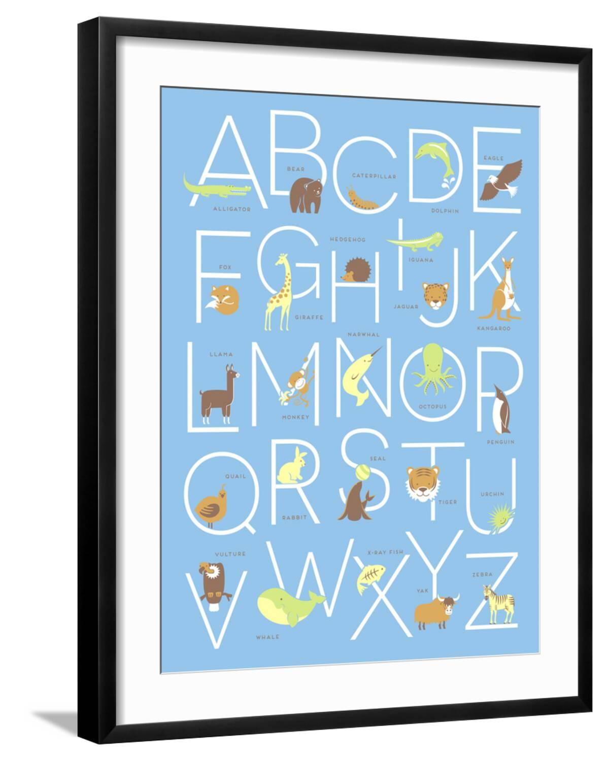 Art.com Illustrated Animal Alphabet ABC Poster Design Art Print by ...