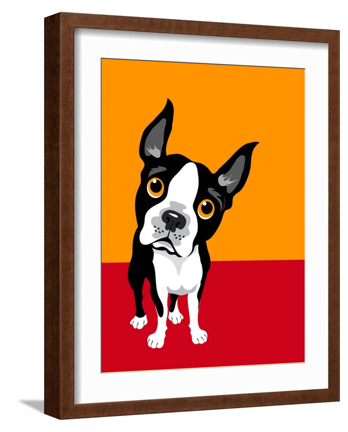 Art.com Illustration of a Boston Terrier Dog Art Print by TeddyandMia ...