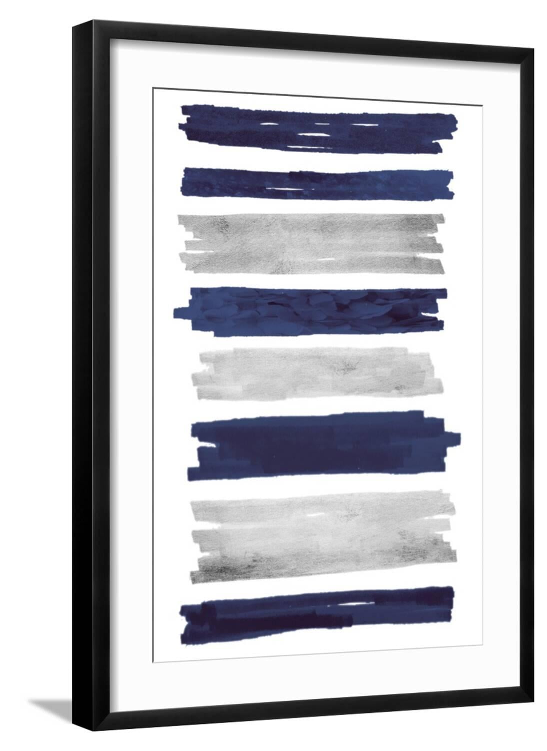 Art.com Indigo Paint Streaks Art Print by Marcus Prime, Black Frame ...