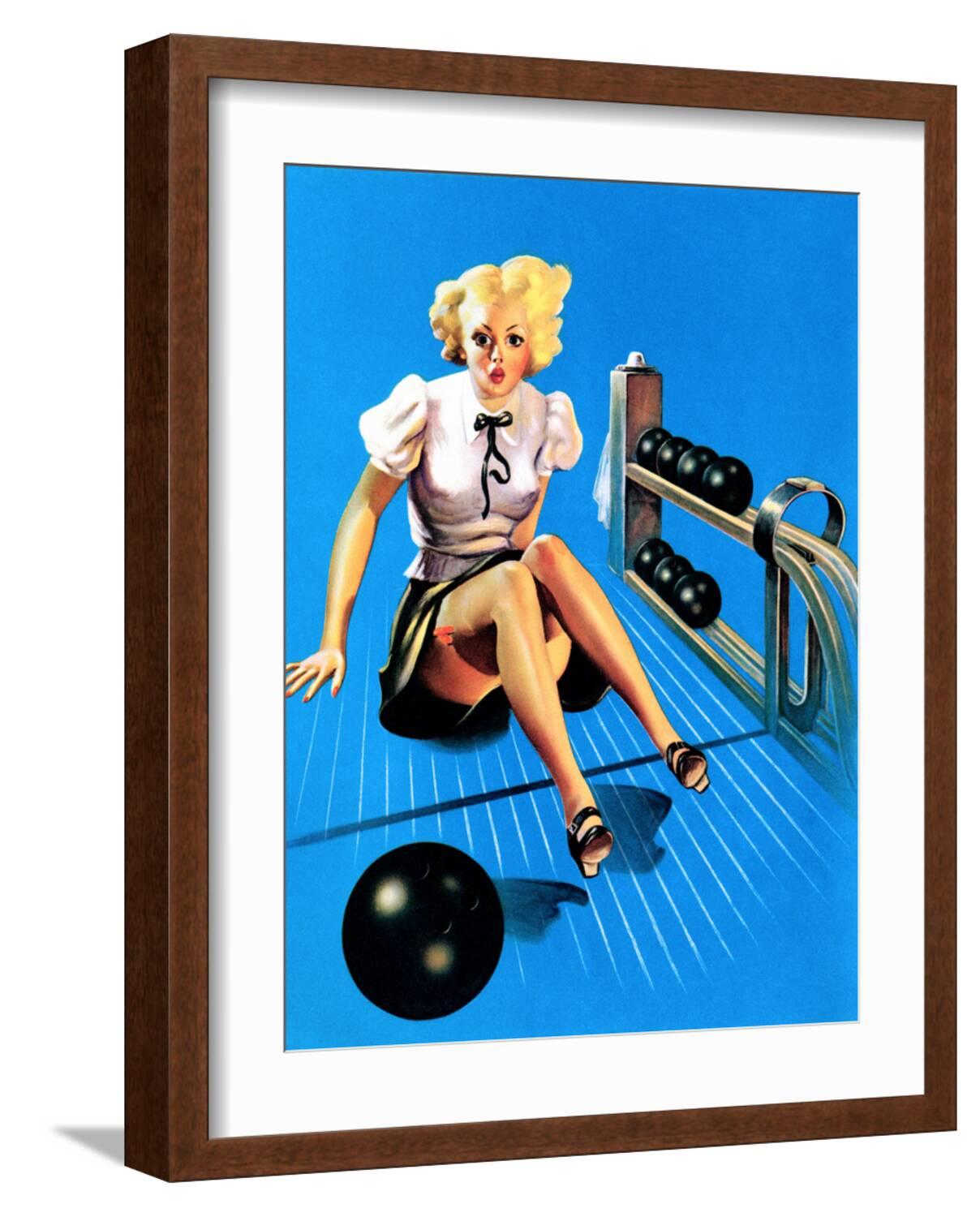 Art.com Is My Face Red! Bowling Pin-Up 1937 Art Print by Gil Elvgren ...