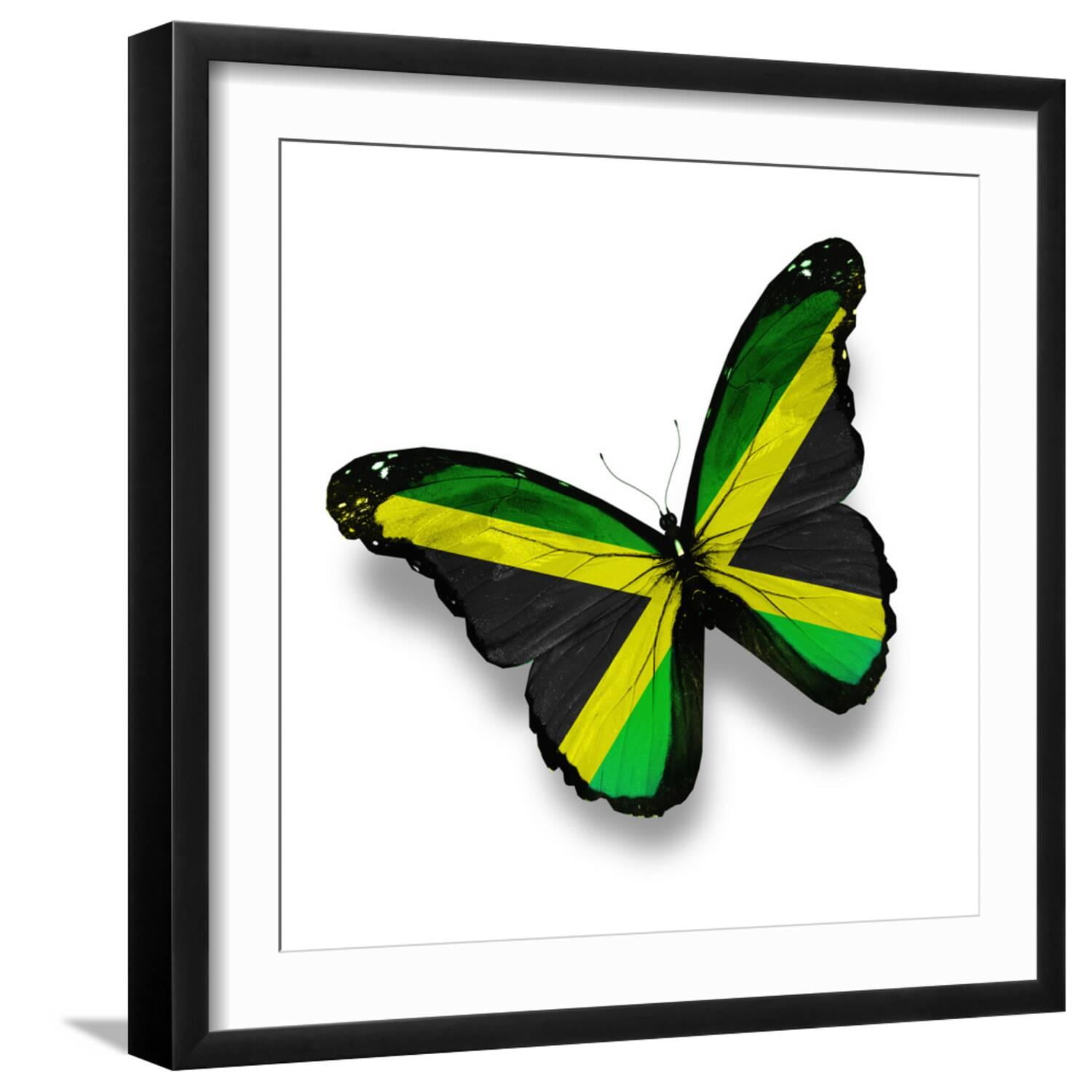 Art.com Jamaican Flag Butterfly, Isolated On White Premium Giclee Print ...