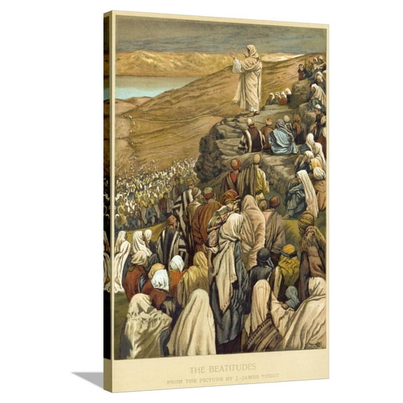 Art.com Jesus Preaches the Sermon on the Mount Stretched Canvas Print ...