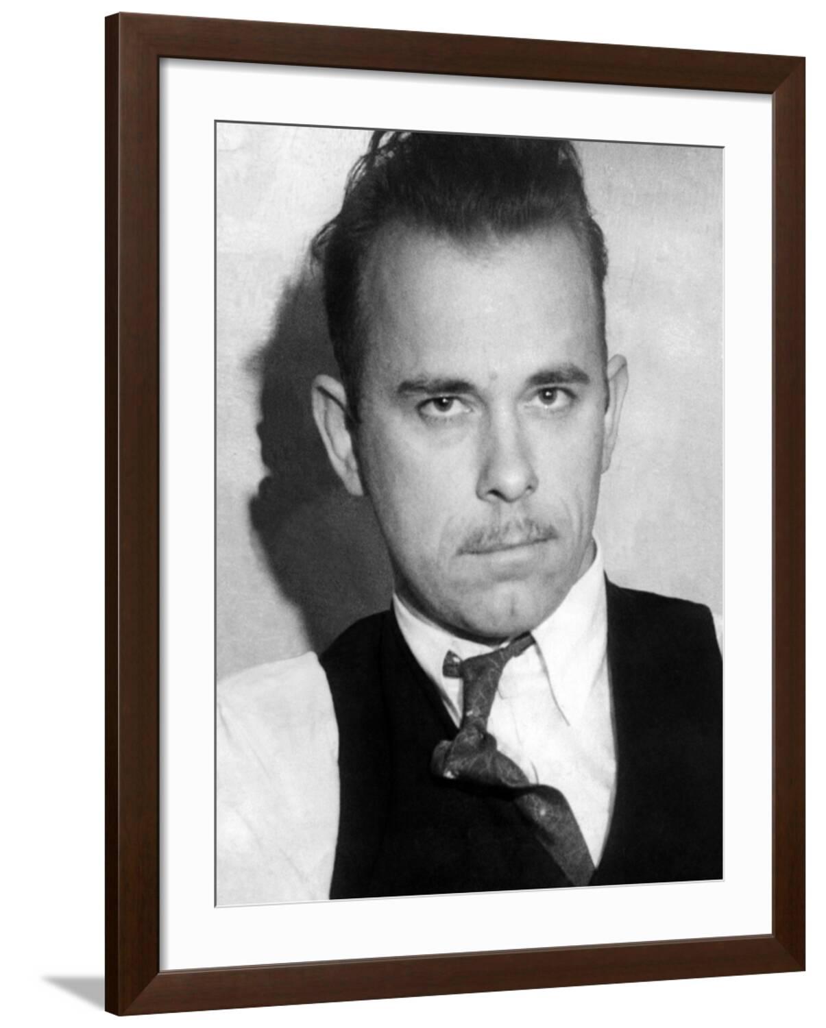 Art.com John Dillinger, Public Enemy No 1 Photo, Brown Frame Wall Art ...