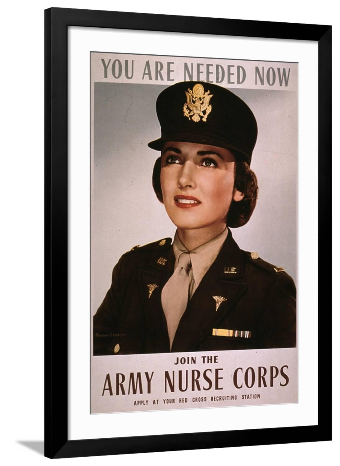 Art.com Join the Army Nurse Corps, 1943 Recruiting Poster For US Army Nurses Art Print, Black ...