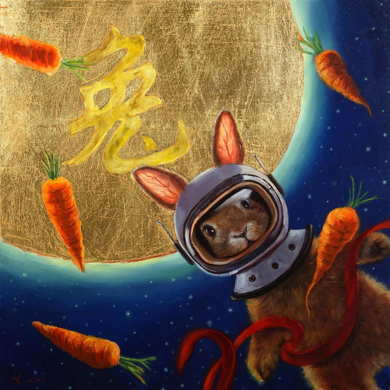 Art.com Journey to the Moon Art Print by Lucia Heffernan, 30" x 30 ...