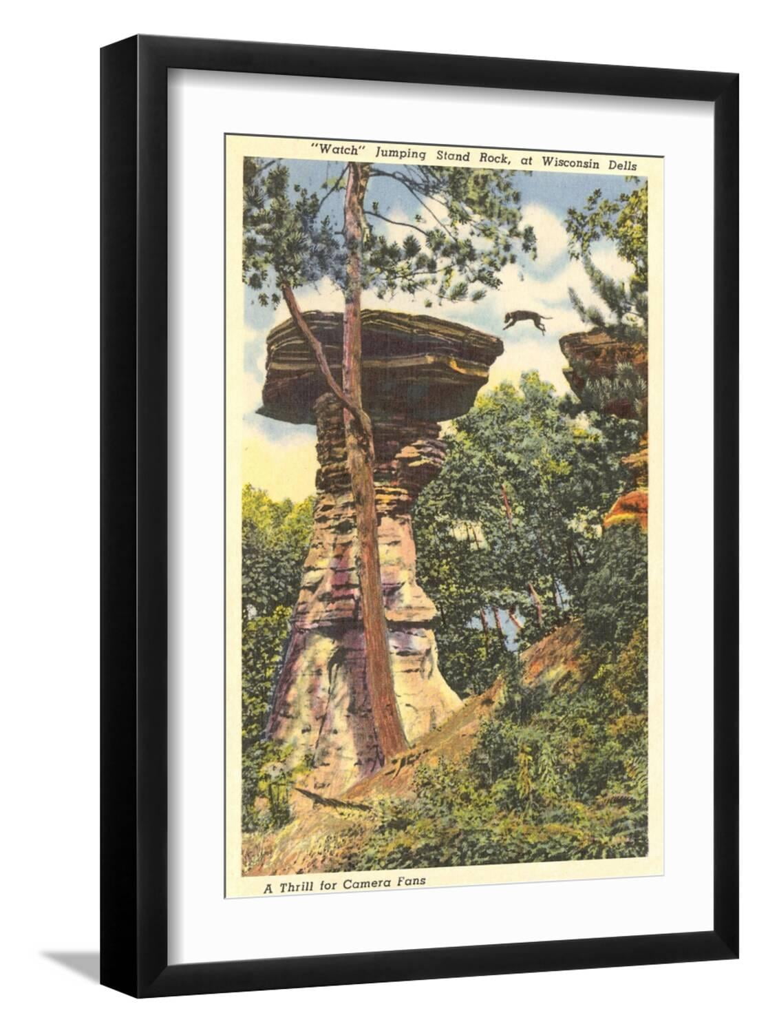 Art.com Jumping Stand Rock, Wisconsin Dells Art Print, Black Frame Wall ...