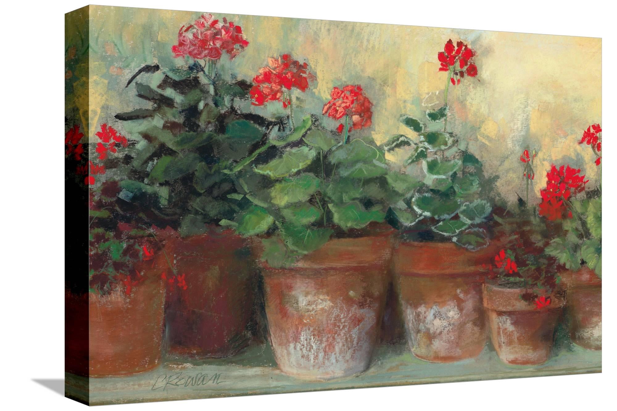 Art.com Kathleens Geraniums Crop Stretched Canvas Print Wall Art by ...