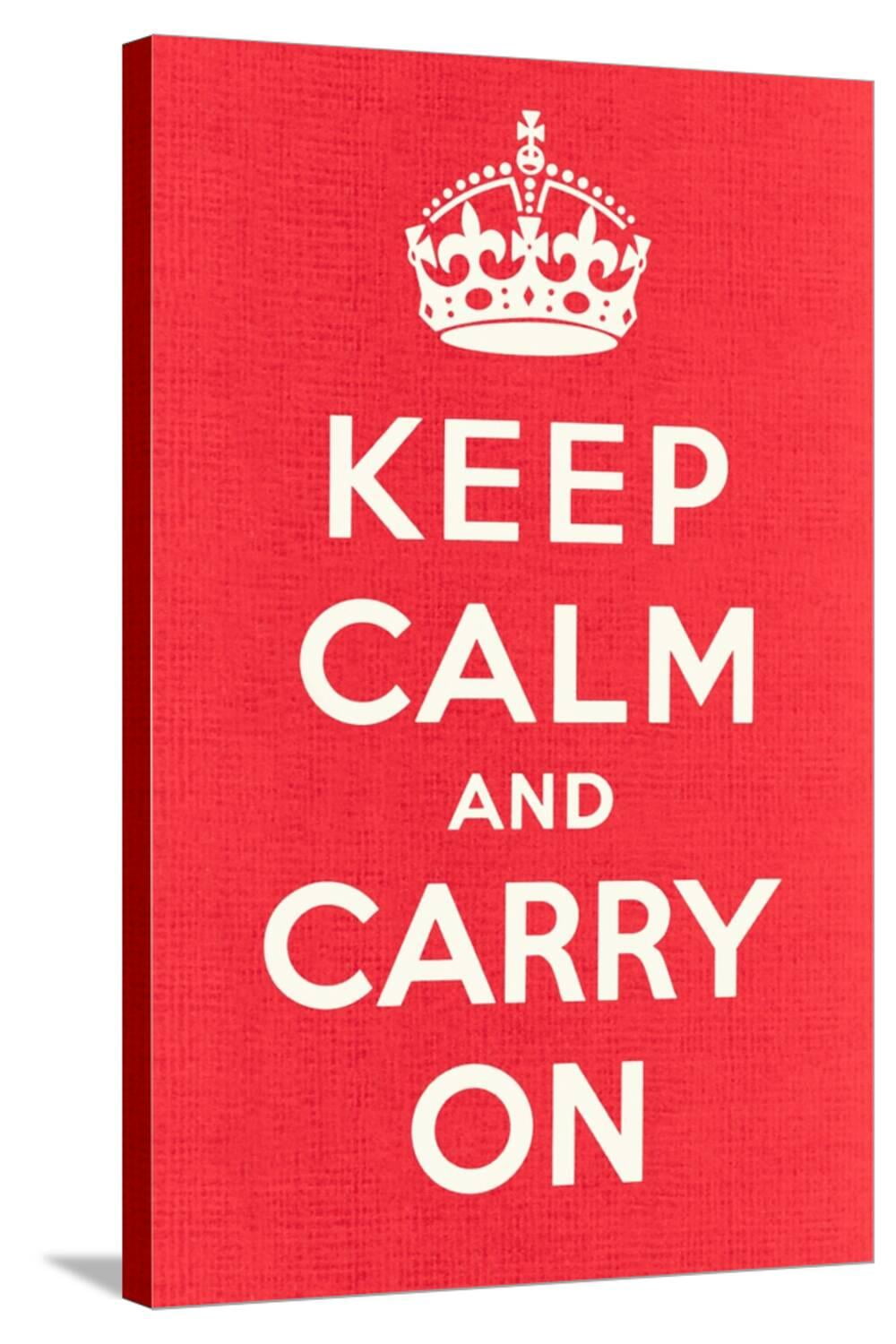 Art.com Keep Calm and Carry On Stretched Canvas Print Wall Art, 24" x ...