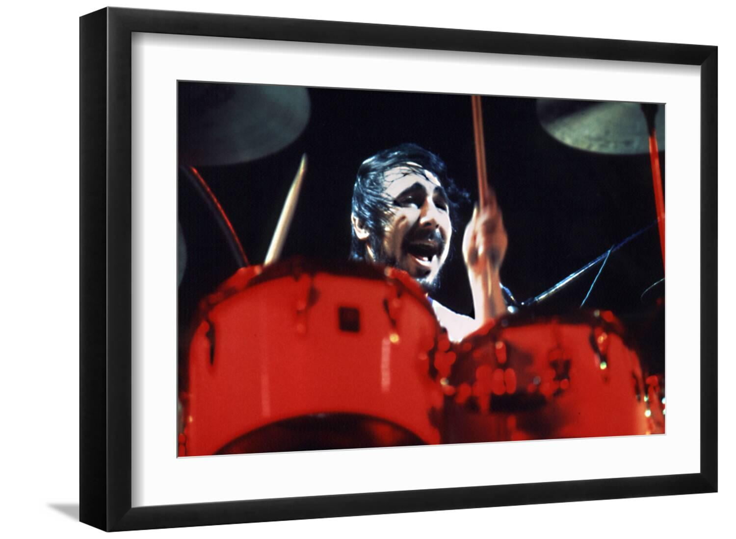 Art.com Keith Moon Red Drums Art Print, Black Frame Wall Art, 23" x 17 ...