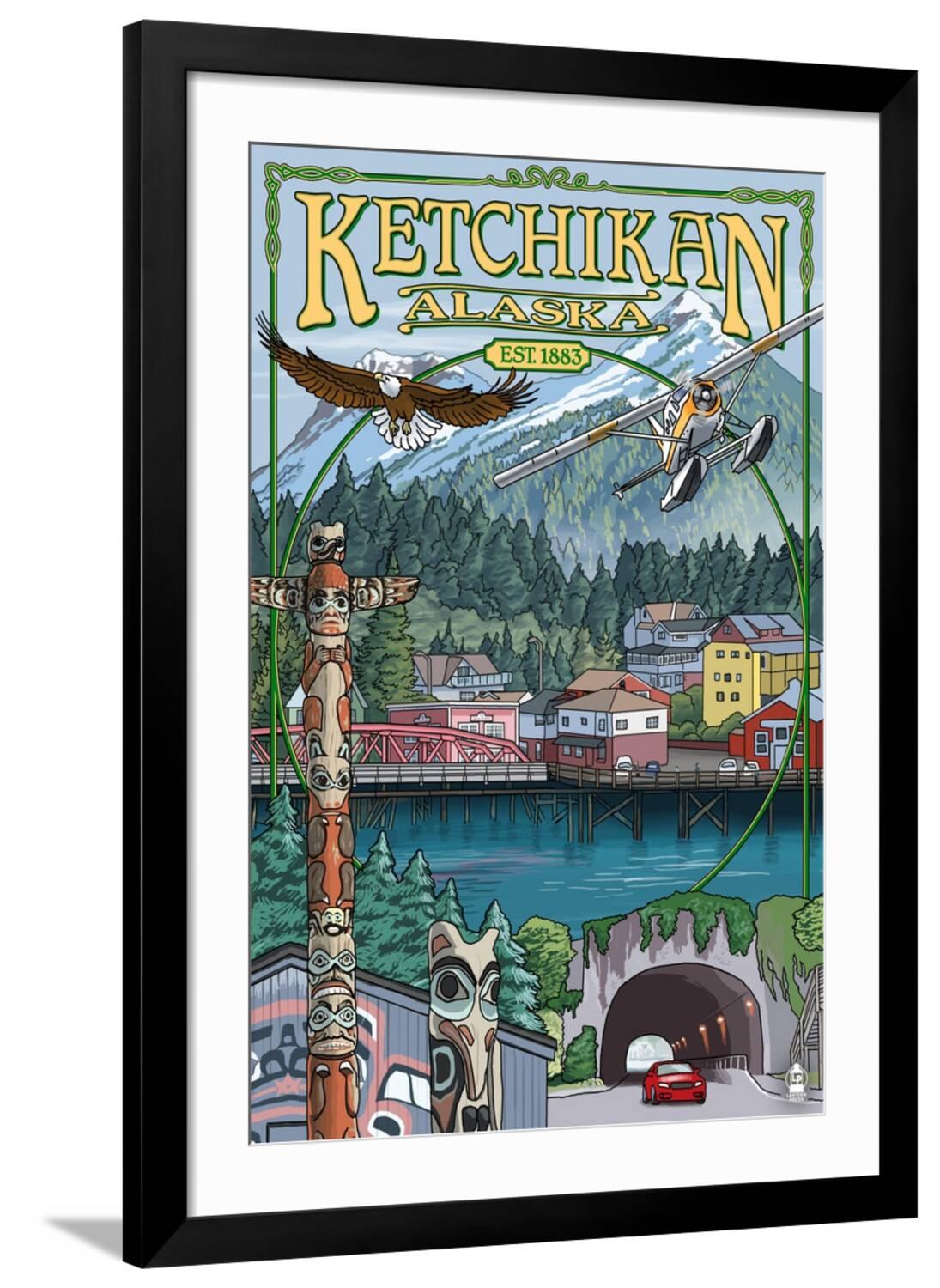 Art.com Ketchikan, Alaska Montage, c.2009 Art Print by Lantern Press ...