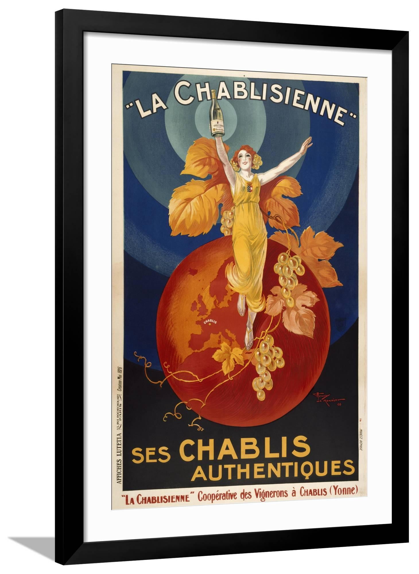 Art.com La Chablisienne Giclee Print, Black Frame Wall Art, 32" x 44 ...