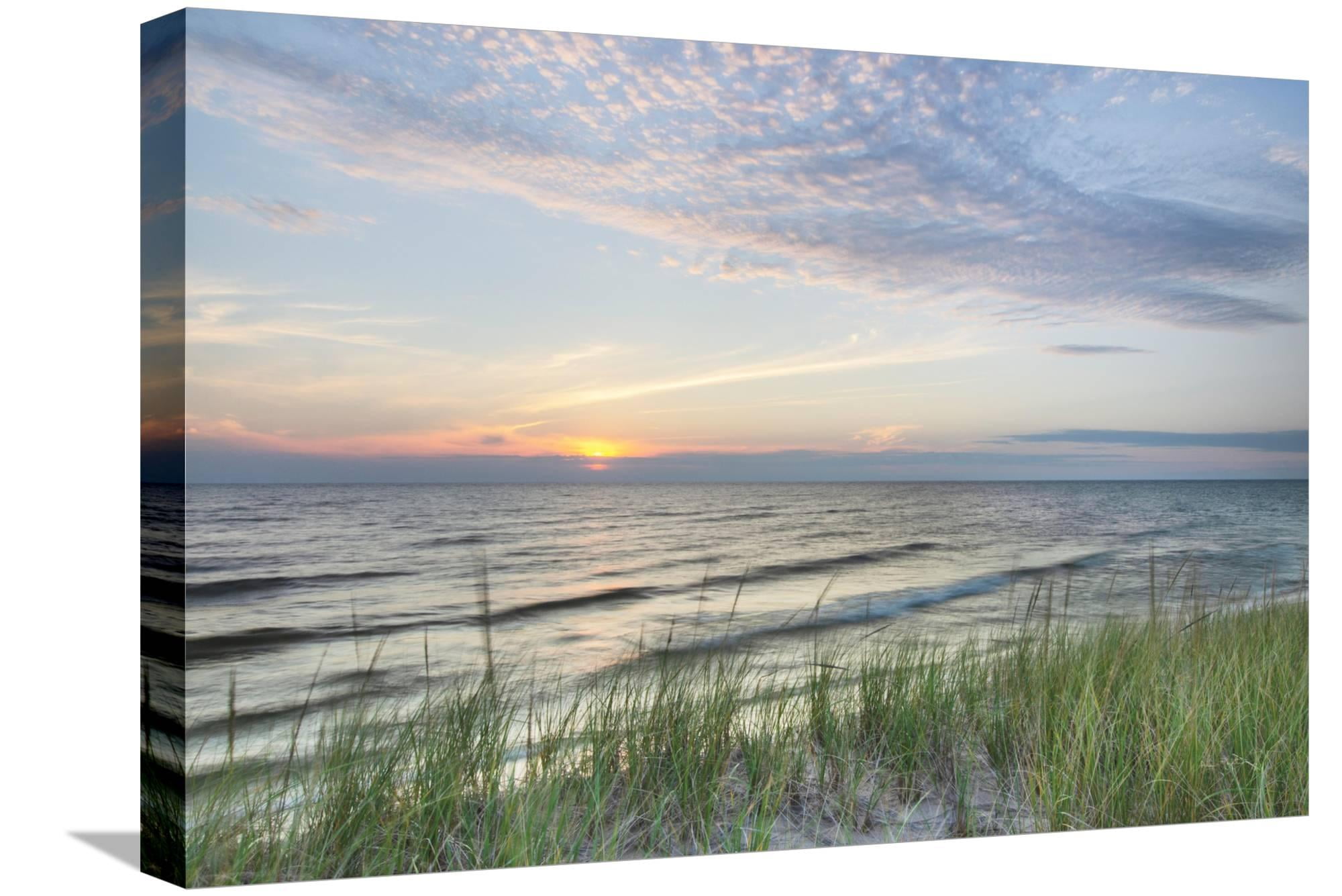 Art.com Lake Michigan Sunset III Stretched Canvas Print Wall Art by ...